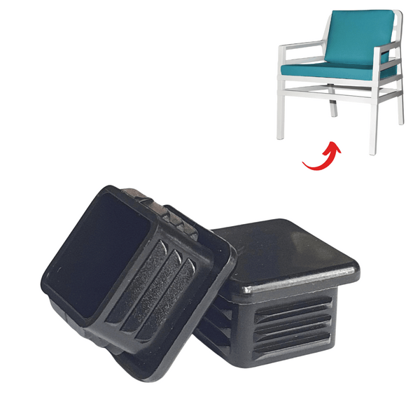 Square Internal Black Chair Leg Caps | ChairLegsCaps
